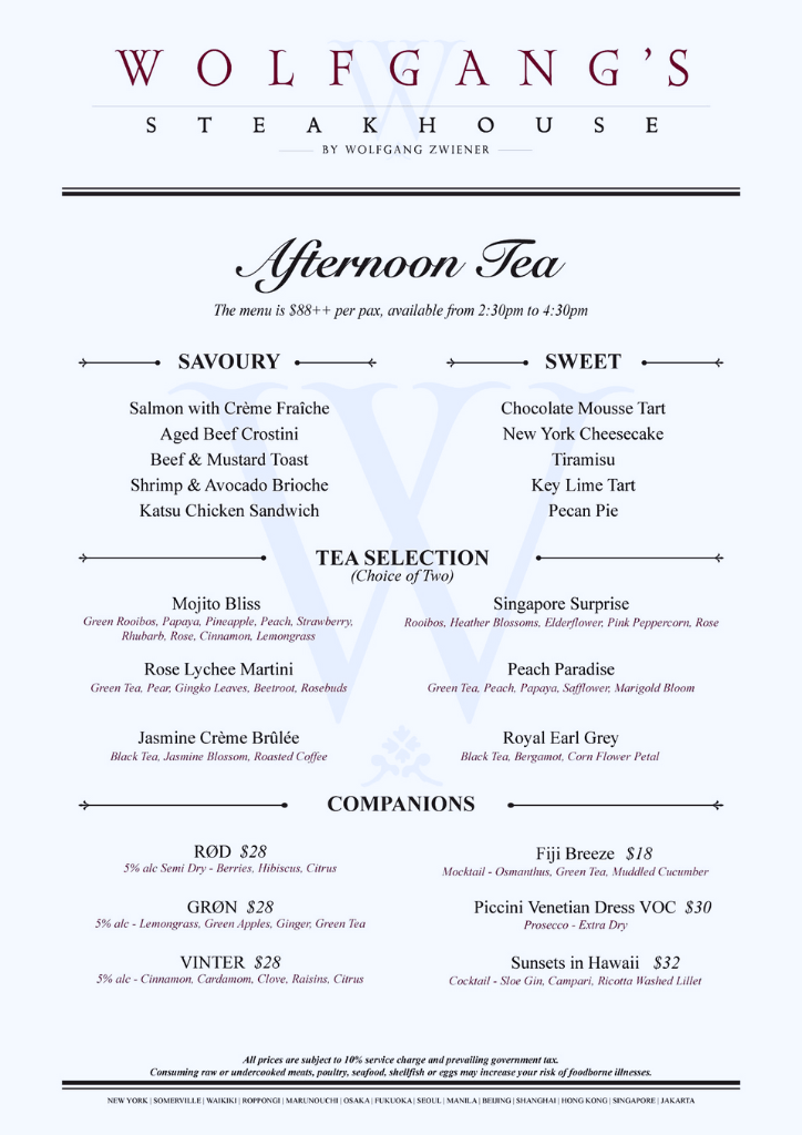 Wolfgang Steakhouse Menu Singapore With Prices 2023