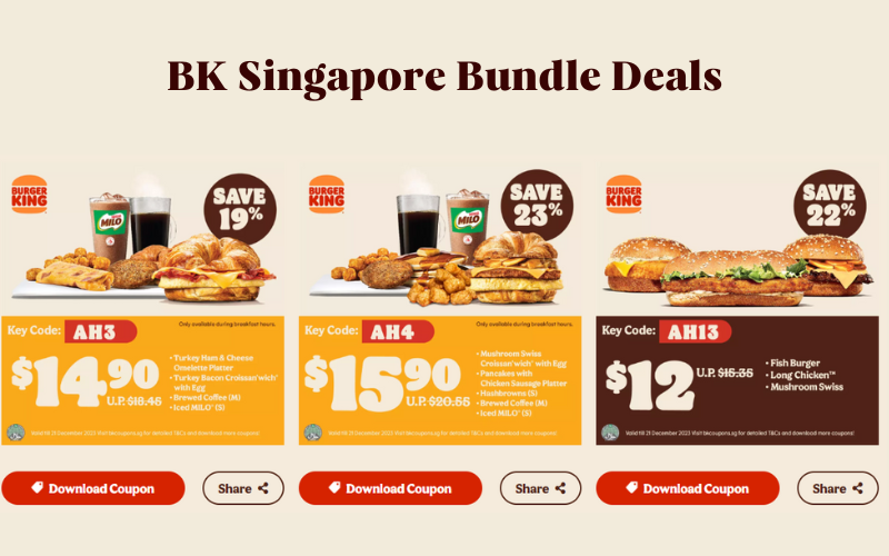Burger King Menu Singapore with Prices 2023
