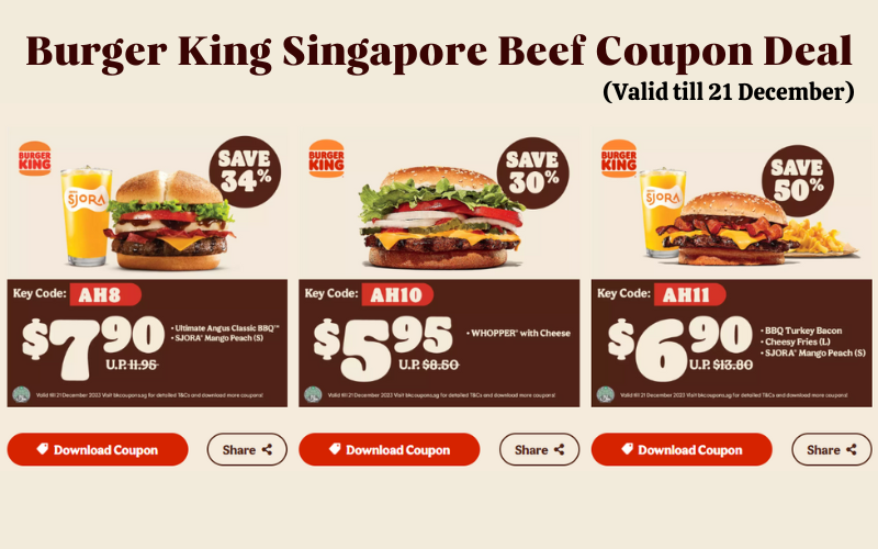 Burger King Menu Singapore with Prices 2023