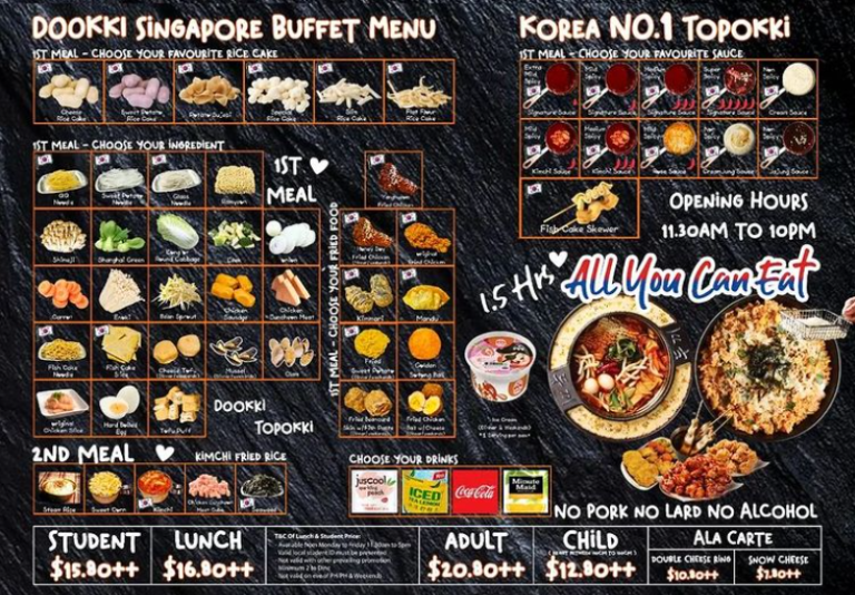 Dookki Menu Singapore With Prices 2025