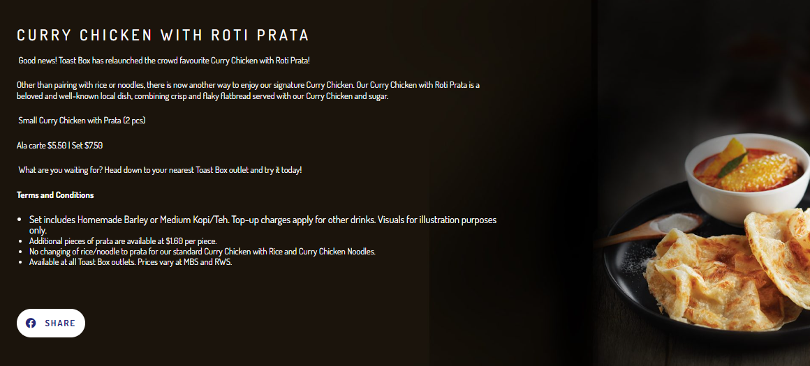 Toast Box Menu Singapore With Prices 2025