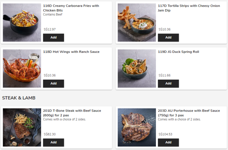 Josh Grill Menu Singapore with Latest Prices 2024