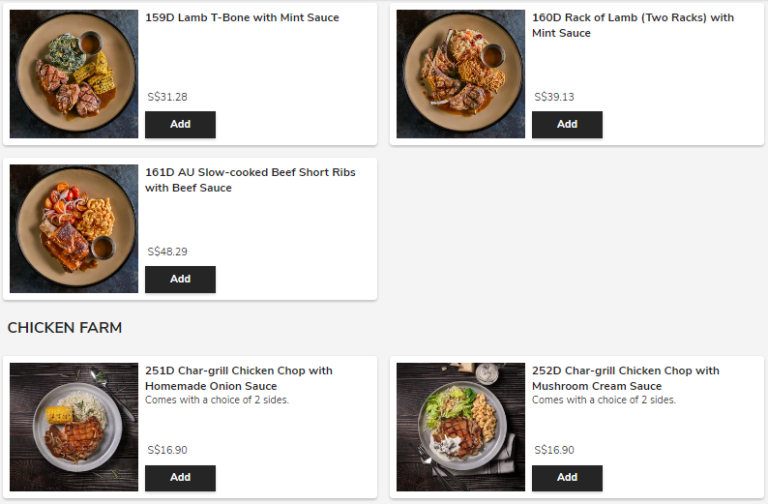 Josh Grill Menu Singapore with Latest Prices 2024