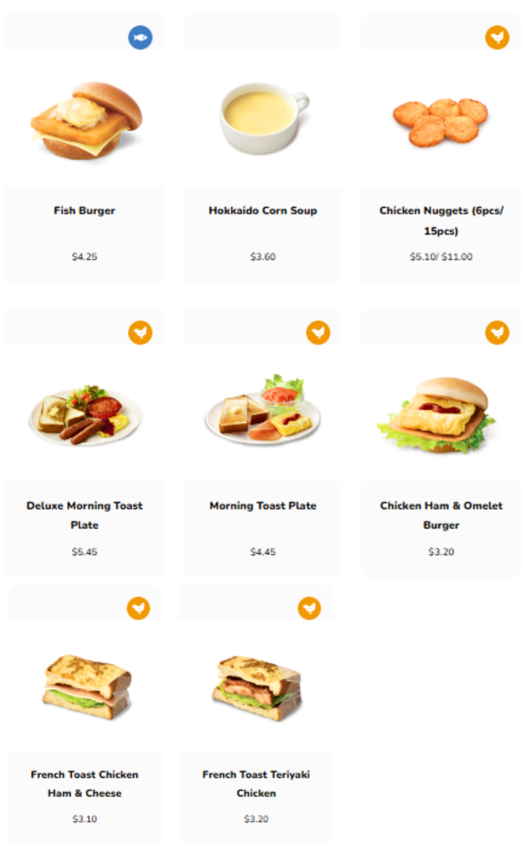 MOS Burger Menu Price Singapore 2024