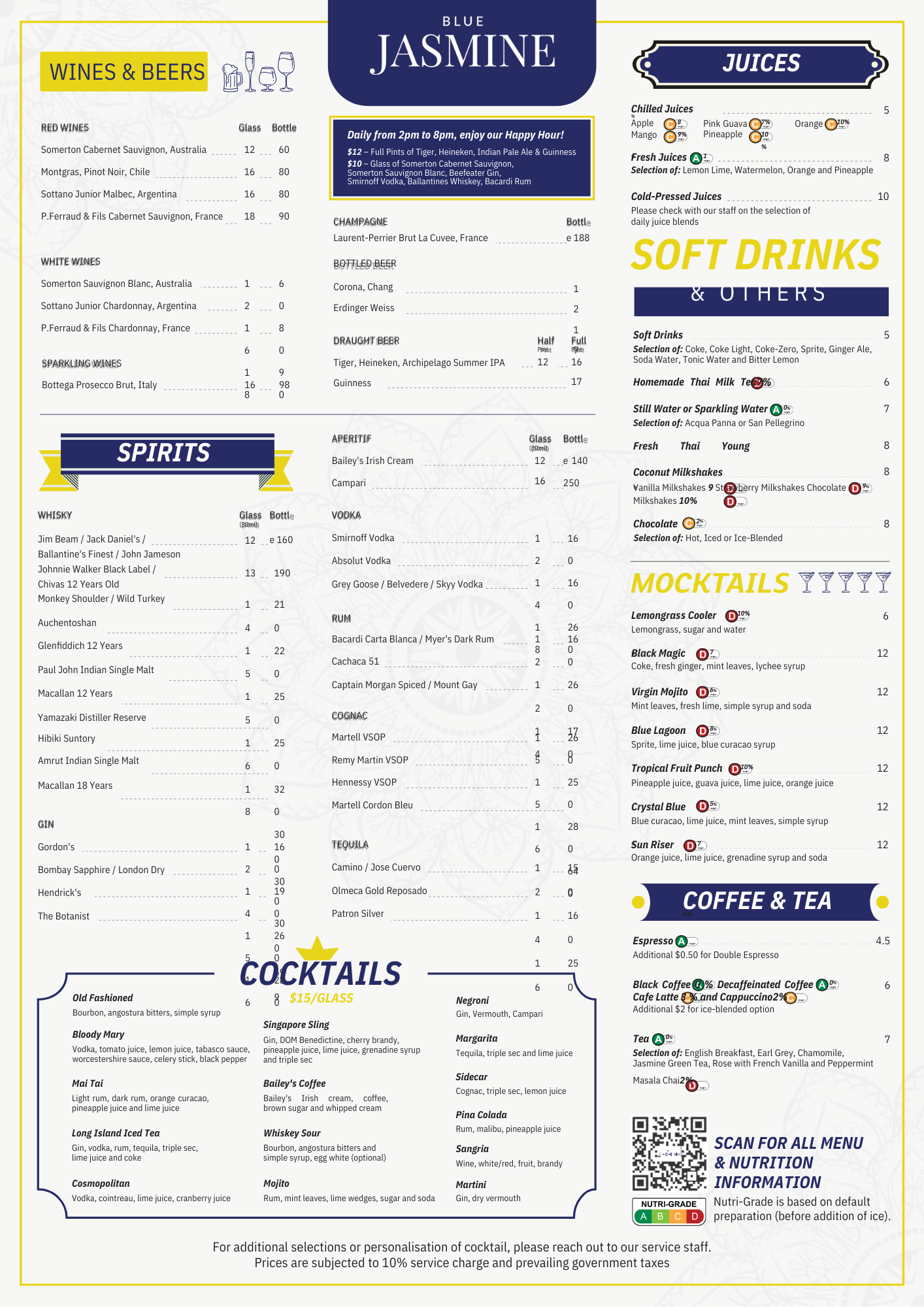 Blue Jasmine Singapore Menu Prices - Updated 2024