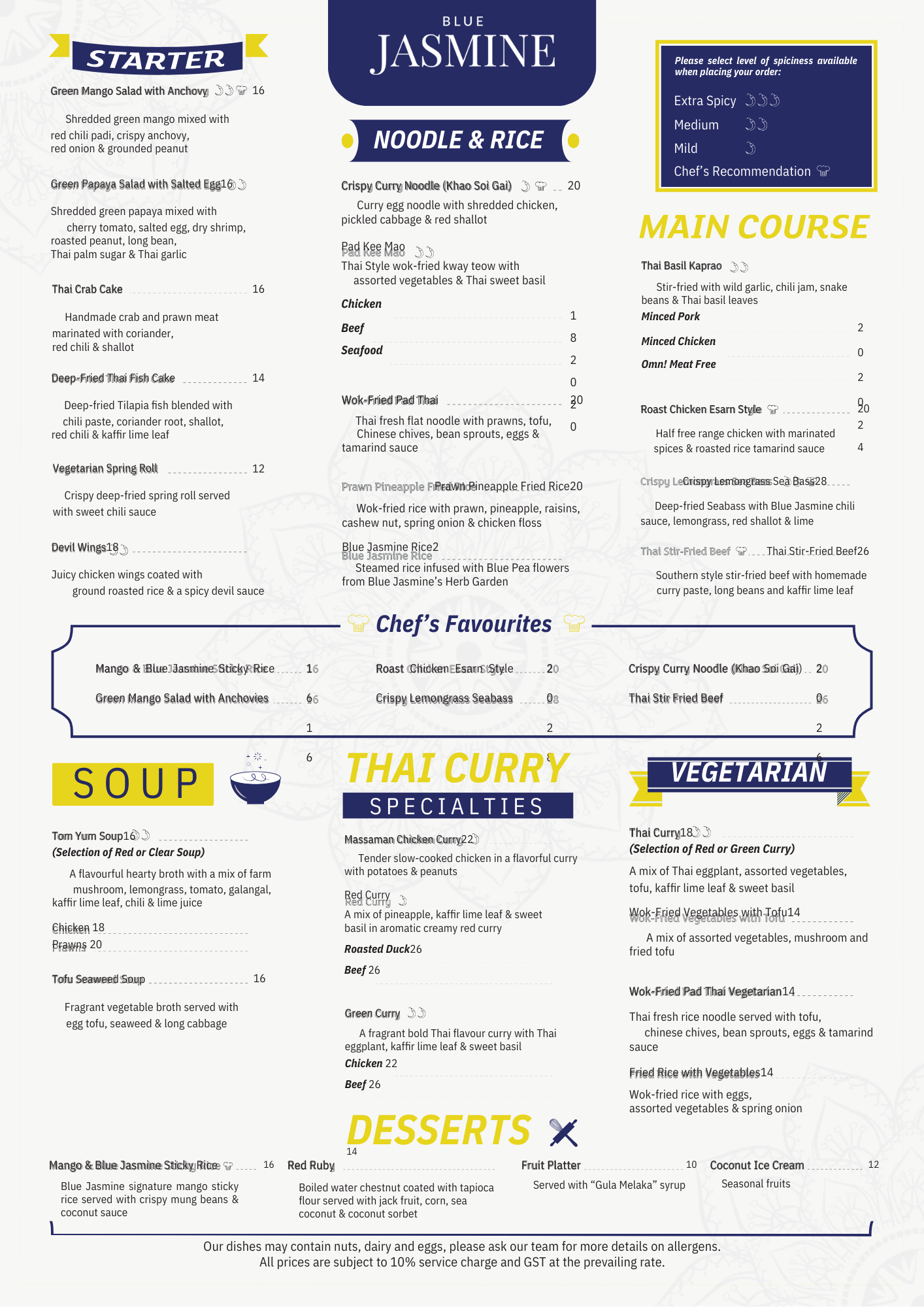 Blue Jasmine Singapore Menu Prices - Updated 2024