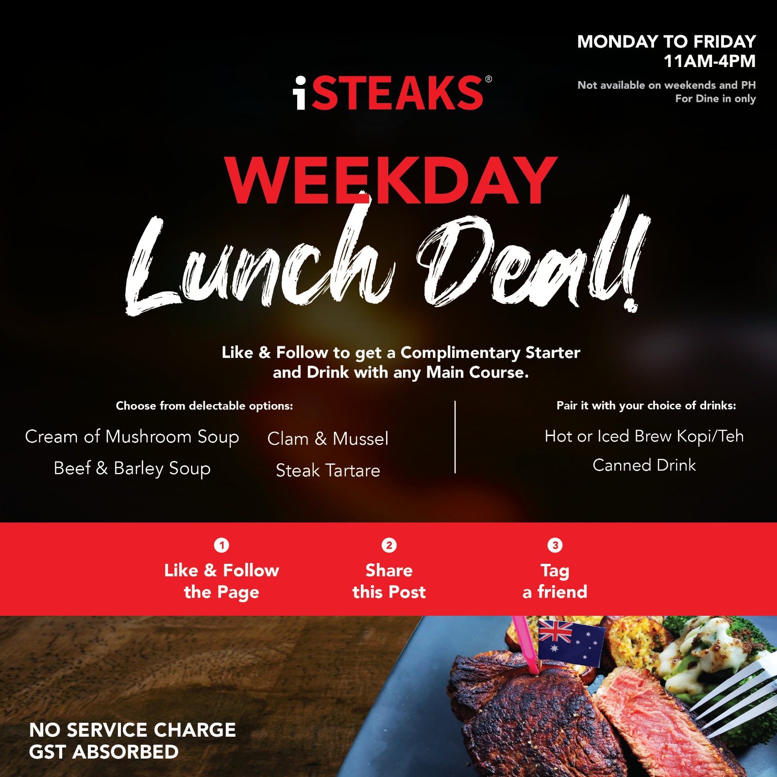 Isteaks Menu Singapore 2025 – Happy Hour & Weeday Lunch Specials