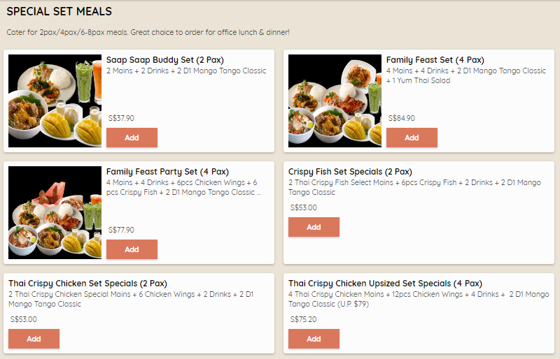 Saap Saap Thai Menu Singapore with Updated Prices 2024