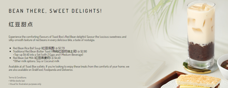 Toast Box Menu Singapore With Prices 2025