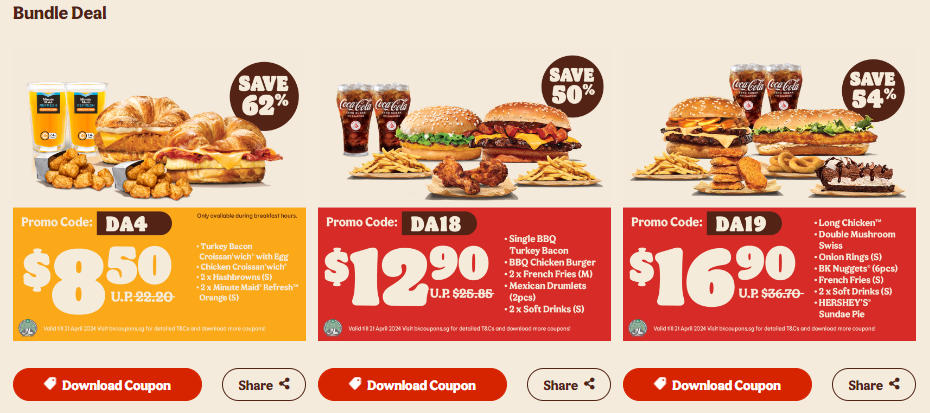 Burger King Menu Singapore with Prices 2024