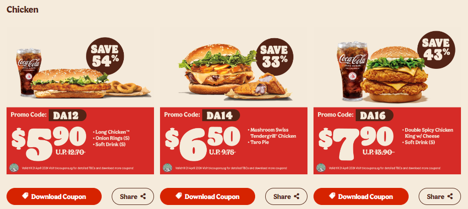 Burger King Menu Singapore with Prices 2024