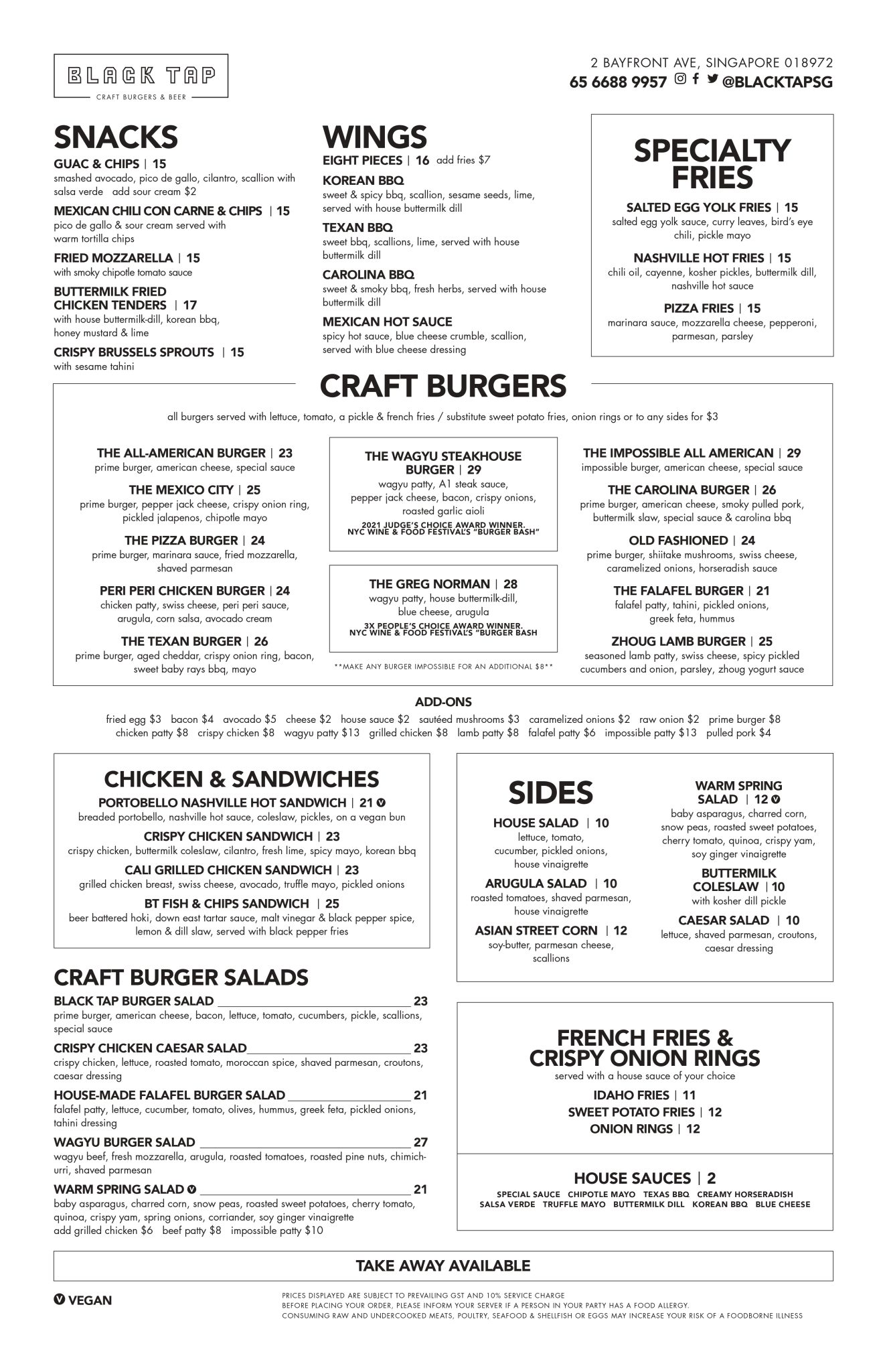 Black Tap Menu Prices Singapore - Updated 2024