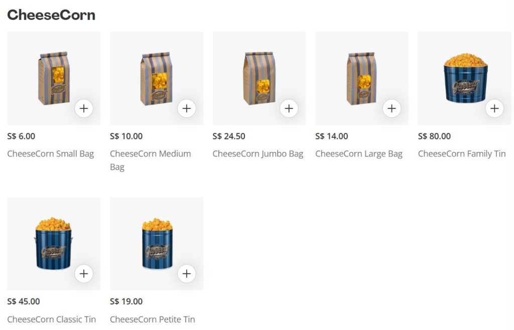 Garrett Popcorn Singapore Menu with Prices 2025