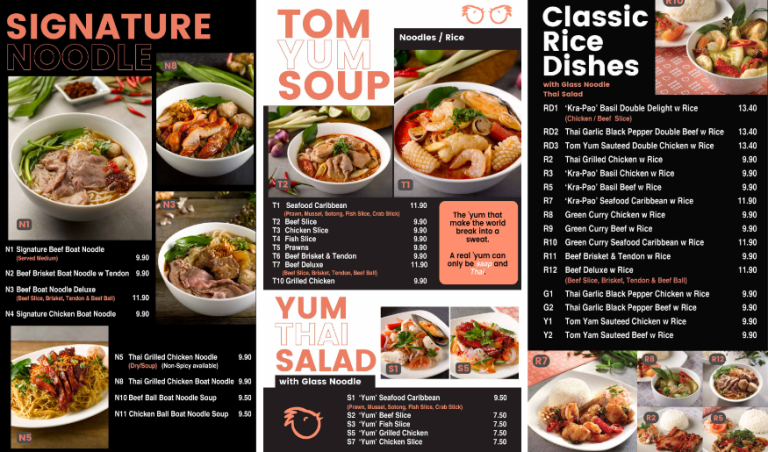 Saap Saap Thai Menu Singapore with Latest Prices 2025