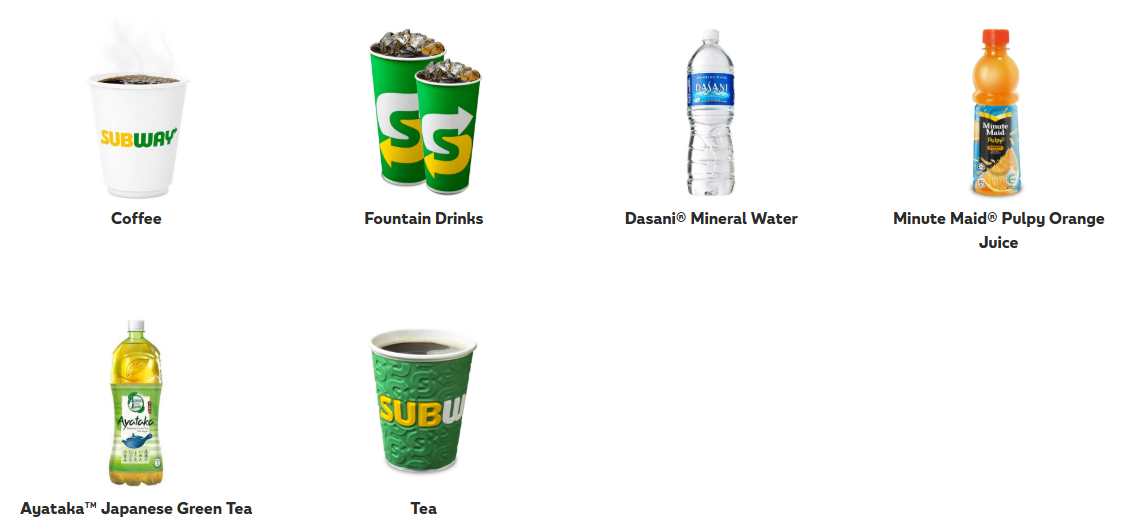 Subway Drinks and Sides Menu With Prices 2025