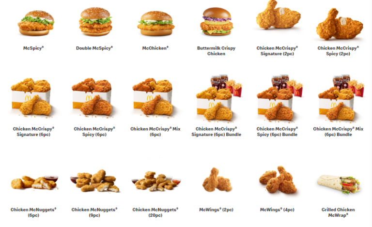 McDonald’s Chicken McCrispy Menu With Prices 2025