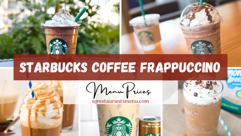Starbucks Coffee Frappuccino Menu With Prices 2025